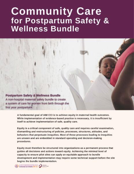 Community Care for Postpartum Safety and Wellness - Alliance for ...